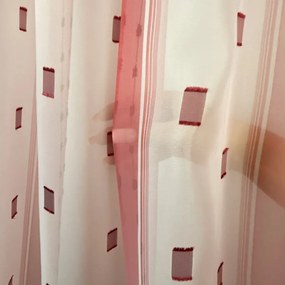 Vitrážová voálová záclona s olůvkem vínová kostka metráž Ervi 960-02(různé velikosti)