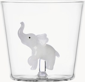Ručně vyrobený skleněný pohárek z borosilikátového skla White Elephant