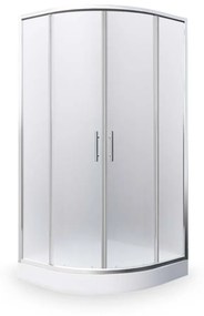 Čtvrtkruhový sprchový kout s dvoudílnými posuvnými dveřmi HOUSTON NEO 1900 mm 780–790 420 Matt glass S Brillant HOUSTON NEO/800 N0648