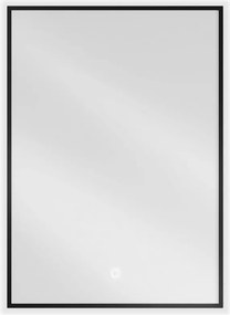 Mexen Erma koupelnové zrcadlo s podsvícením 50 x 70 cm, LED 6000K, proti zamlžování, černý rám - 9814-050-070-611-70