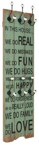 Nástěnný věšák na kabáty HAPPY LOVE s 6 háčky 120 x 40 cm 245855