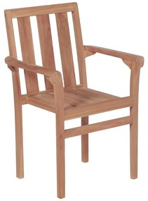 Stohovatelné zahradní židle - 2 ks | masivní teakové dřevo