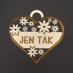 AMADEA Dřevěné srdce s textem "jen tak", 7 cm, český výrobek