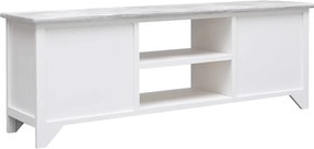 vidaXL TV stolek 108 x 30 x 40 cm masivní dřevo pavlovnie [338513] Barva: Bílo-šedá