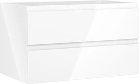 Mexen Orio, koupelnová skříňka 80 cm, 2 zásuvky, bílá lesklá, 91A10-08047-2-BFF00