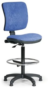 Euroseat Zvýšená pracovní židle MILANO II bez područek, permanentní kontakt, kluzáky, modrá