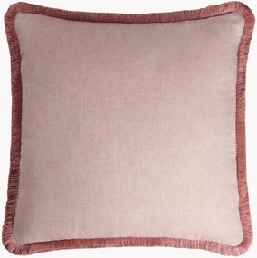 Ručně vyrobený lněný polštář s třásněmi Happy Pillow