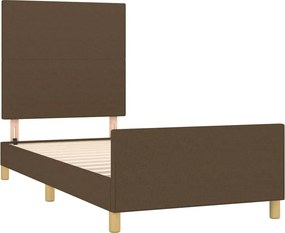 Rám postele bez matrace tmavě hnědá 90 x 190 cm textil 3124858