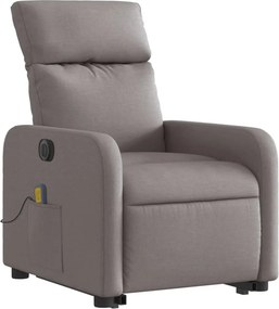 Elektrické zvedací masážní polohovací křeslo taupe textil 3206733