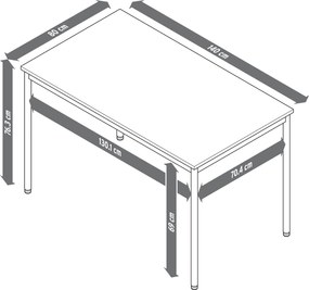 Tchibo - Kovový stůl »Cn3« - barva: bílá