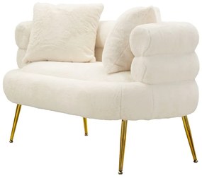 Designová pohovka Harmony 133 cm bílá / zlatá