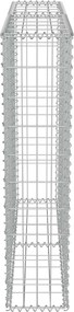 Gabionová zeď s kryty z pozinkované oceli 100 x 20 x 100 cm 143578