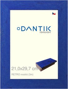 DANTIK rámeček 21x29,7 | RETRO modrá (Sklo Čiré)