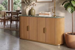 Designová komoda Ifama 170 cm zelený mramor / mango