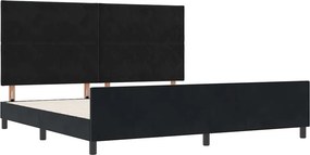 Postel s boxspringem s čelo Černá 200 x 200 cm samet 3345031