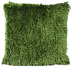 Třásňová povlak na polštář olivově zelené barvy 40 x 40 cm