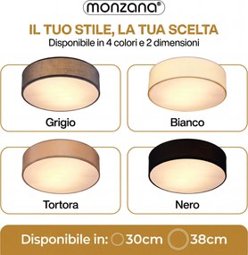 Stropní svítidlo šedohnědý textil Ø38cm