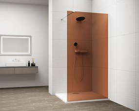 Polysan Esca White Matt jednodílná sprchová zástěna 90 x 210 cm k instalaci ke stěně bílá sklo Marron hnědá ES1590-03