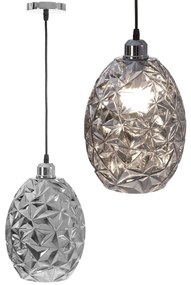 Toolight - Chromovaná skleněná závěsná lampa 1xE27 60W APP564-1CP, chromová, OSW-09670