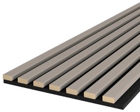 MP Dekorativní nástěnné lamely s filcem, Sandgrau / černý 260x30x0,7 cm - 7 lamel