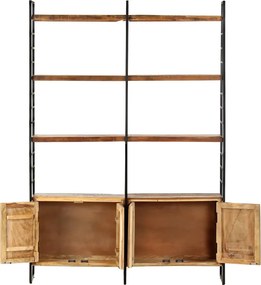 4patrová knihovna 124 x 30 x 180 cm masivní recyklované dřevo 284415