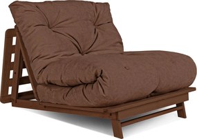 Marior Home Rozkládací futonové křeslo / pohovka Layti - 90 cm / Hnědá / Ořech olejovaný