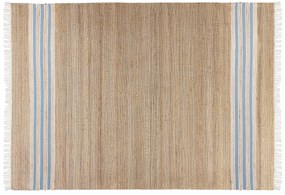 Jutový koberec 160 x 230 cm béžový/modrý MIRZA Beliani