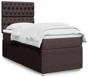 Box spring postel s matrací tmavě hnědá 80x200 cm textil 3294193