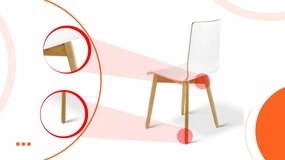 Deltachairs KUCHYŇSKÁ ŽIDLE MODERNÍ DO JÍDELNY DŘEVĚNÁ BÍLÁ POHODLNÁ PRAKTICKÁ