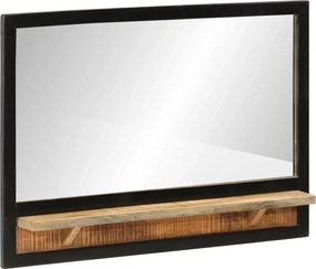 vidaXL Zrcadlo s policí 80x8x55 cm sklo a masivní mangovníkové dřevo [358579]