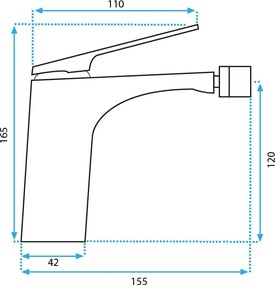Rea Avalon, bidetová baterie h-165, grafitová, REA-B2700