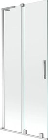 Mexen Velar L, 2-křídlová posuvná vanová zástěna 85 x 150 cm, 8mm čiré sklo, chromový profil, 896-085-003-01-01