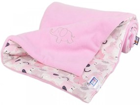Kaarsgaren Zateplená dětská deka 70x100 cm růžová slon