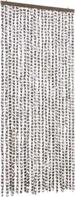 Závěs proti hmyzu taupe a bílý 90 x 220 cm Chenille 325461