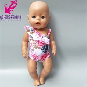 Plavky pro American girl a Baby Born 43-45 cm Druhy: bílo-růžové abstraktní