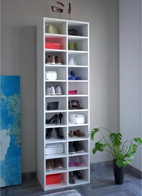 Vysoký regál/botník, bílá, IGNO