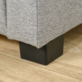 HOMCOM Úložná lavička, čalouněná lavička se skladovacím prostorem, lavička na konec postele, moderní design, plast, šedá tkanina, vícúčelová, 120x50x…