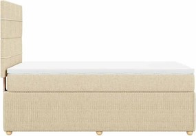 Box spring postel s matrací krémová 100 x 200 cm textil 3294272