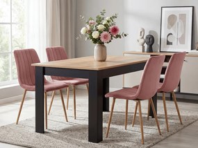 Růžová sametová židle LAVA