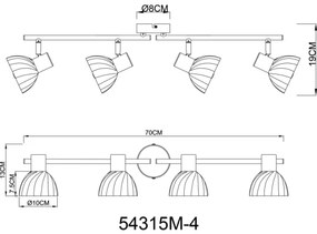 Globo 54315M-4 - Bodové svítidlo ZACHERY 4xE14/40W/230V zlatá