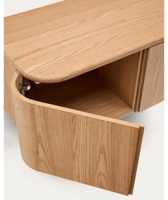 Závěsná skříňka pod umyvadlo v dekoru jasanu v přírodní barvě 90x35 cm Salaya – Kave Home