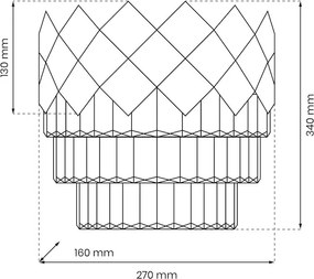 Nástěnné svítidlo Carisma, 1x křišťálové/chromové kovové stínítko
