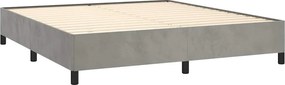 Box spring postel s matrací světle šedá 180x200 cm samet 3129345
