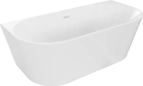 Mexen Oval, volně stojící nástěnná vana 170 x 80 cm, bílá, bílý přepad, 52671708000-20