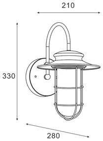 Zuma Line 17068-WD- Venkovní nástěnná lampa INDUSTRIAL 1xE27/60W/230V IP44 černá