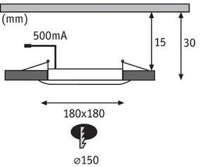 Paulmann 92802 - LED/9W IP65 Koupelnové podhledové svítidlo WARM DIM 230V