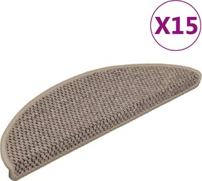 Samolepící nášlapy na schody vzhled sisal 15 ks 56x17x3 cm 326866