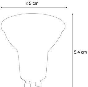 Sada 5 stmívatelných LED žárovek GU10 černých 6W 500lm 2700K
