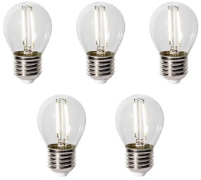 Sada 5 LED žárovek E27 P45 se senzorem soumraku 3W 250 lm 3000K