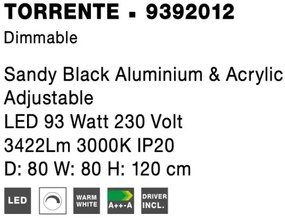 LED lustr Torrente 80 černé